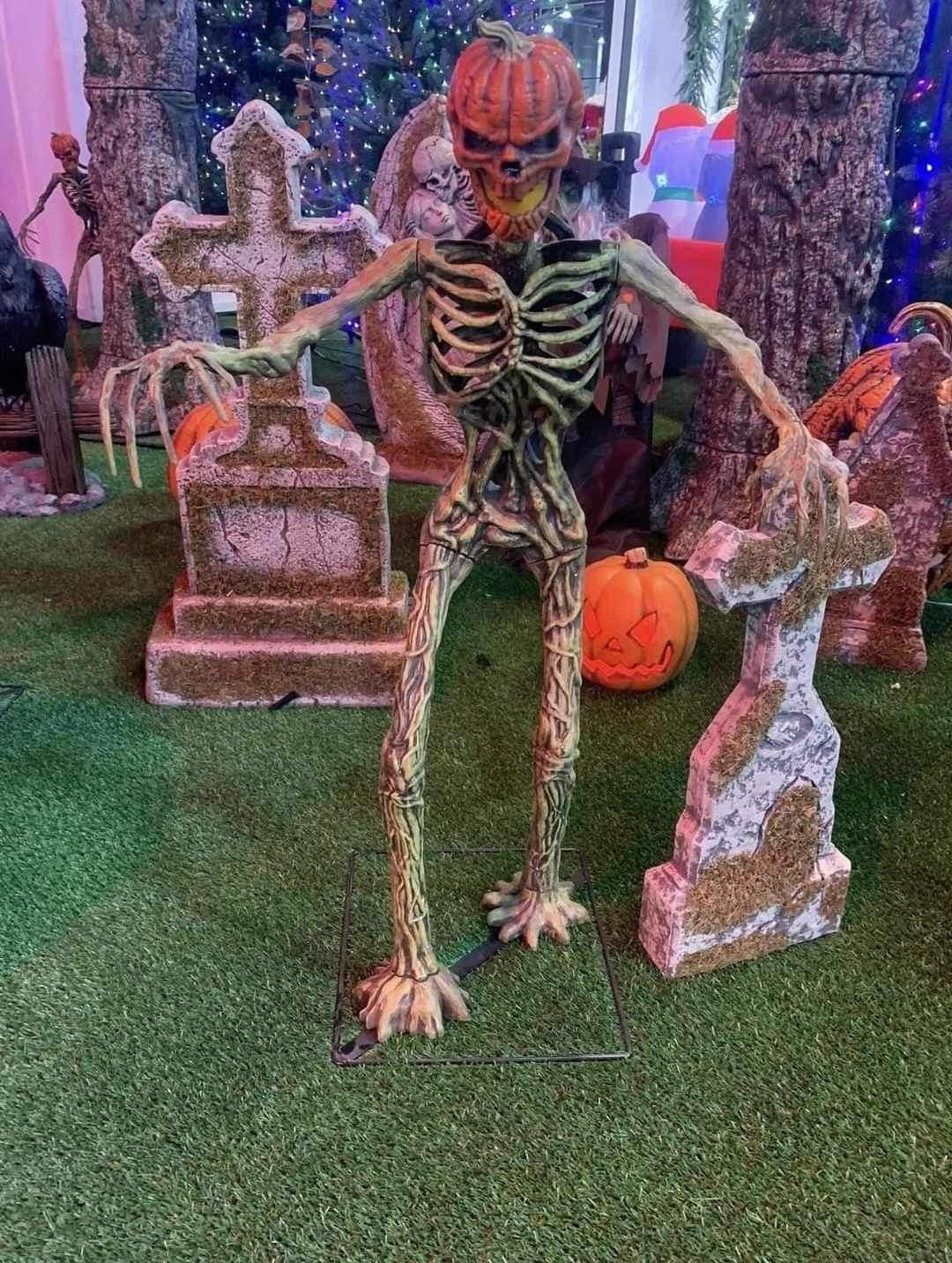 3 ft. Pumpkin Inferno Skeleton | Merry and Spooky